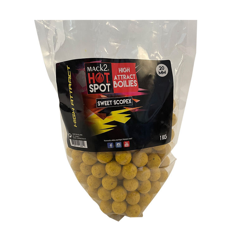 Bouillettes Mack2 High Attract SWEET SCOPEX 20mm 1kg | Pacific Pêche