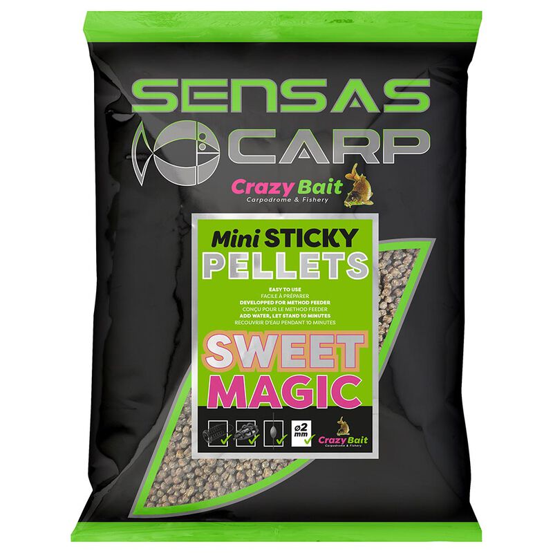 Mini sticky pellets crazy bait sensas sweet magic 700g (2mm) - Amorçage ...