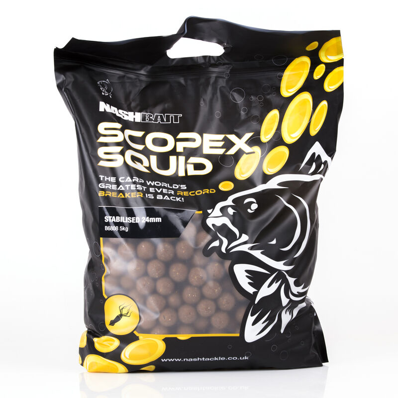Bouillettes carpe nashbait scopex squid stabilised boilies 24mm ...