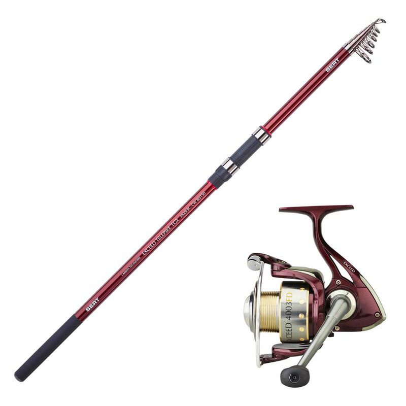 Ensemble Pêche au Vif Télescopique Sert Exceed Telepike TWX 3.90m, 80 ...