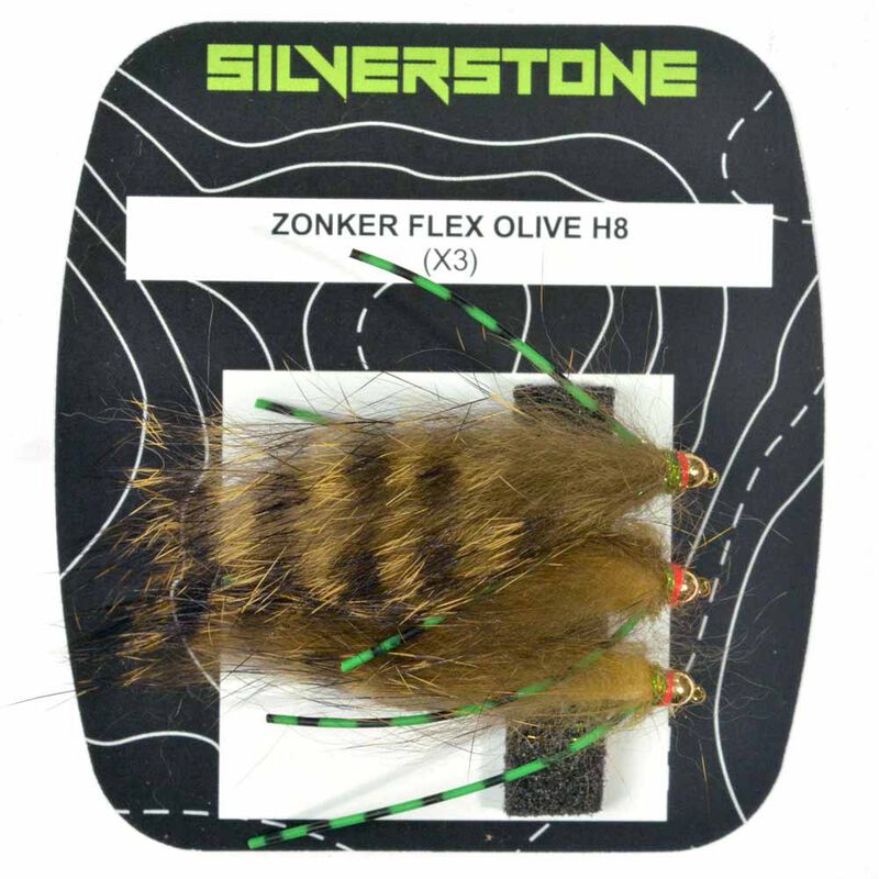 Streamer silverstone zonker flex olive h8 (x3) - Streamers pêche en ...