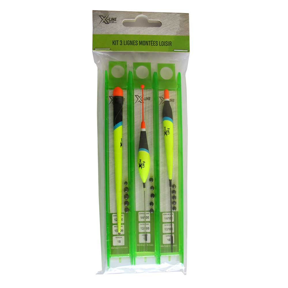 Kit de 3 lignes montées coup x-line loisir | Pacific Pêche
